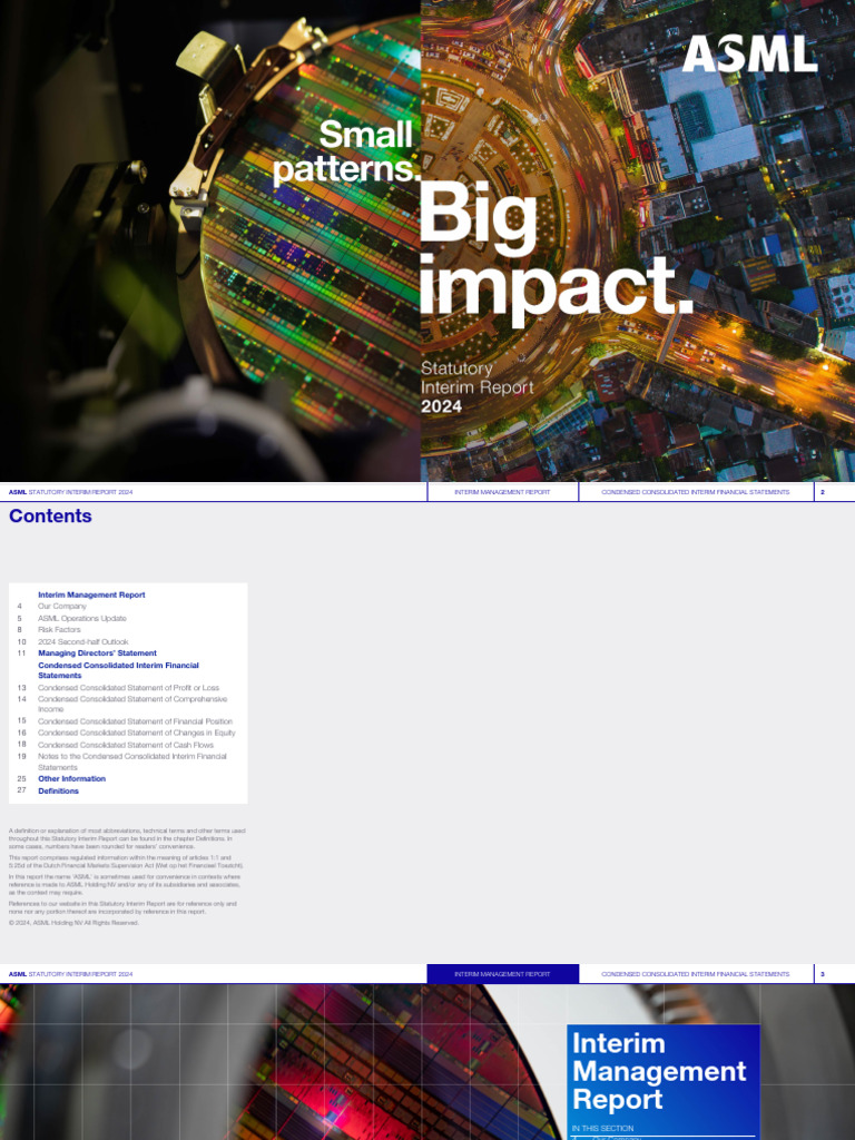 ASML 2024 Interim Management Report | PDF | Equity (Finance) | Income