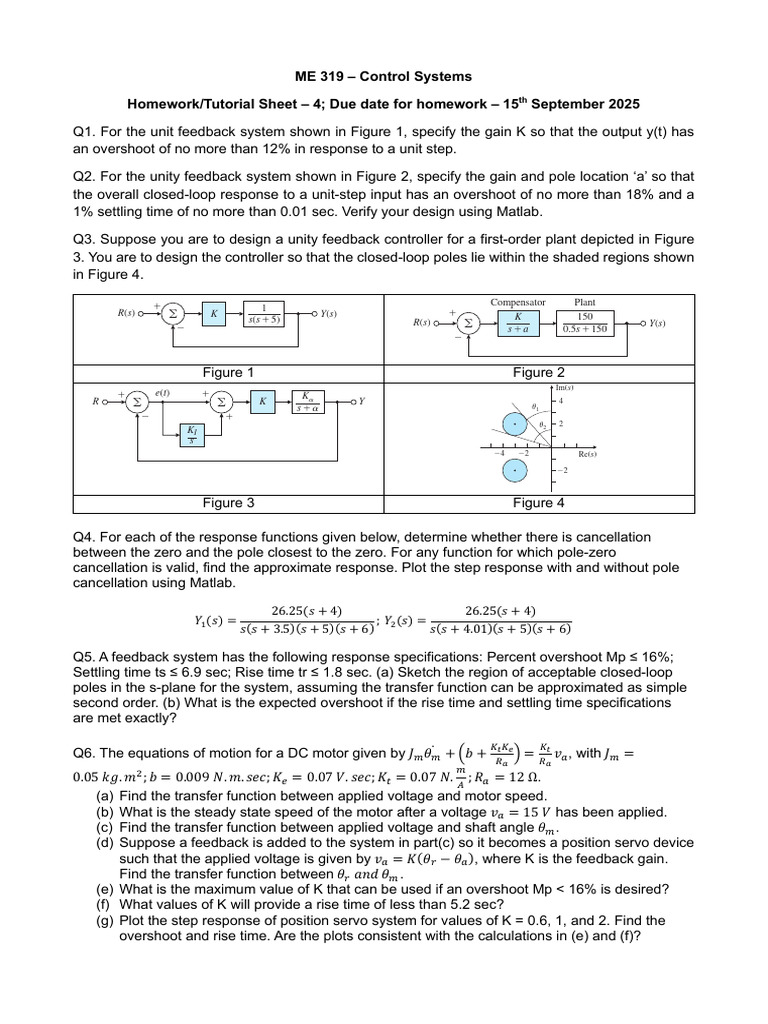 Me319 HW 4 Iitb | PDF | Telecommunications Engineering | Electrical Circuits