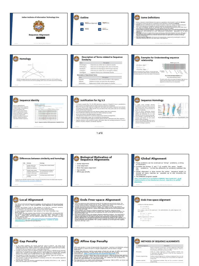 U3-Sequence Alignment Tools - Total Slides 9 | PDF | Sequence Alignment | Nucleic Acid Sequence