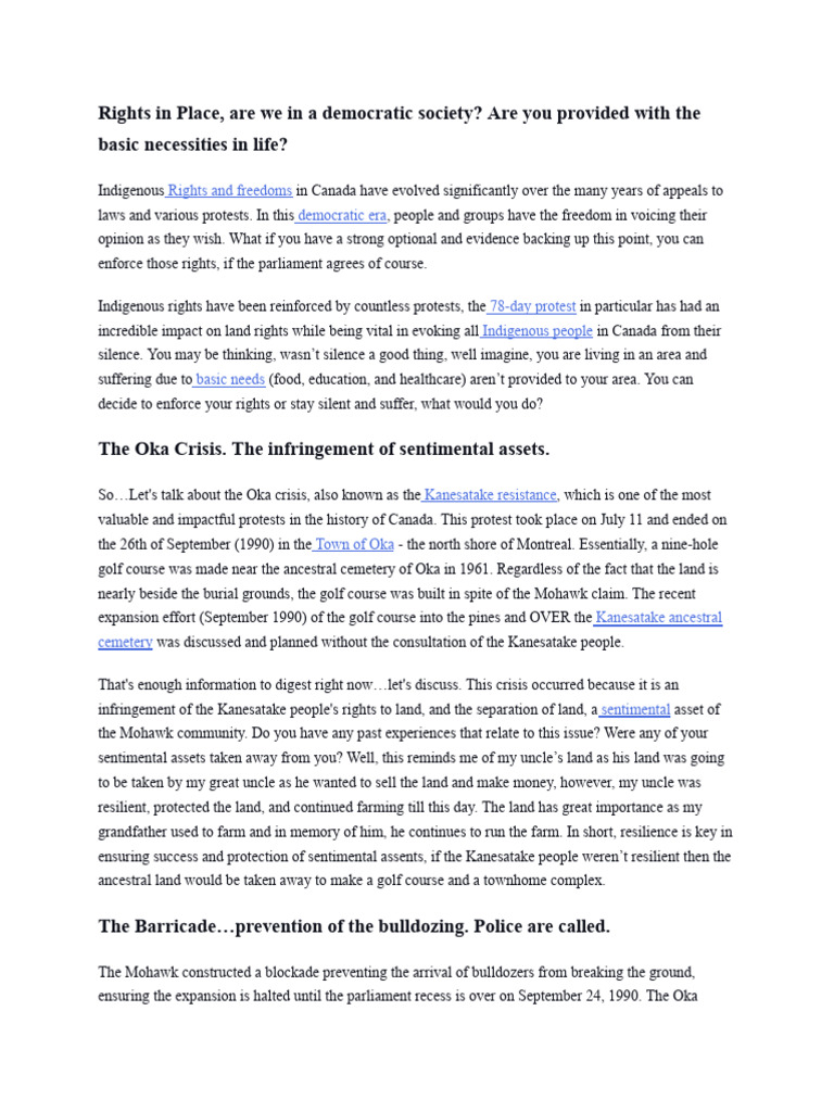 Oka Crisis Blog | PDF