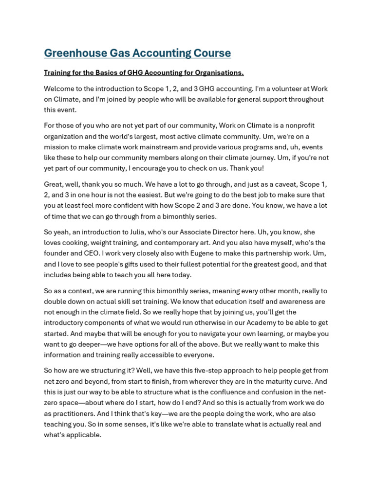 Intro to GHG Accounting Basics | PDF | Greenhouse Gas | Climate Change