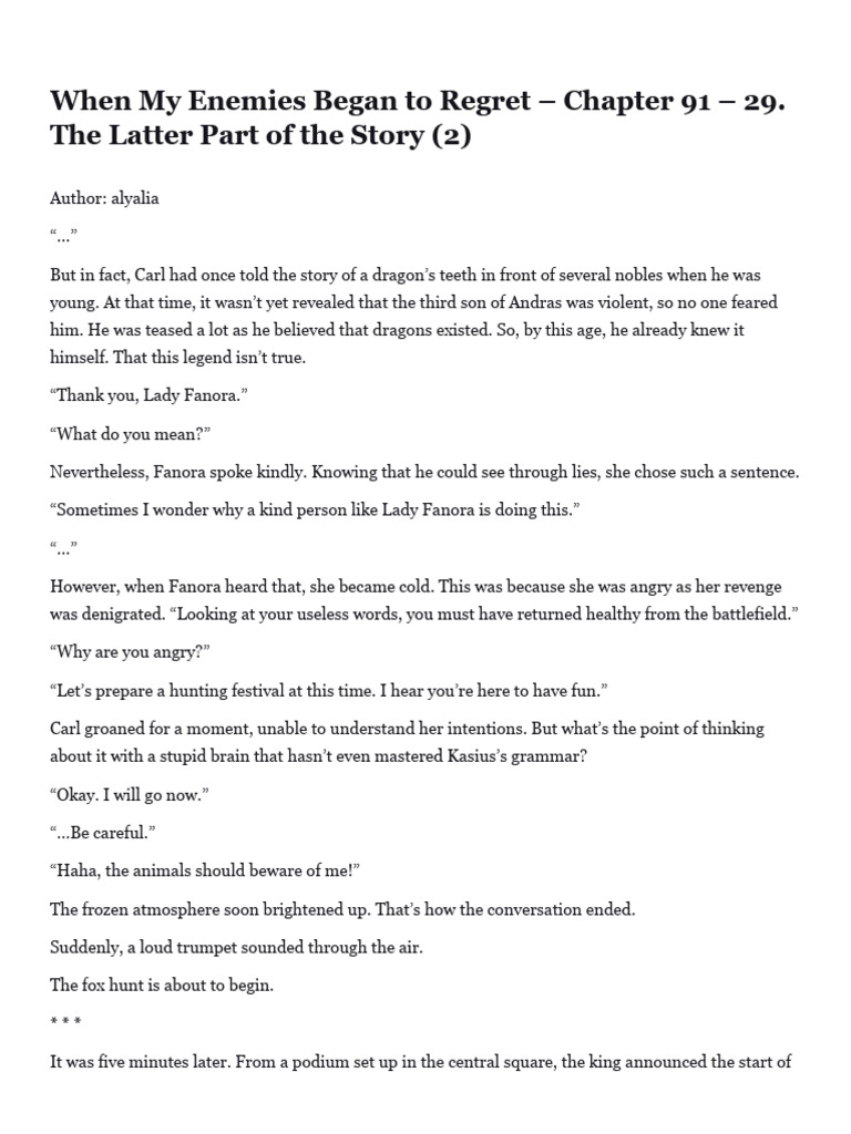 When My Enemies Began To Regret - Chapter 91 - 29. The Latter Part of ...