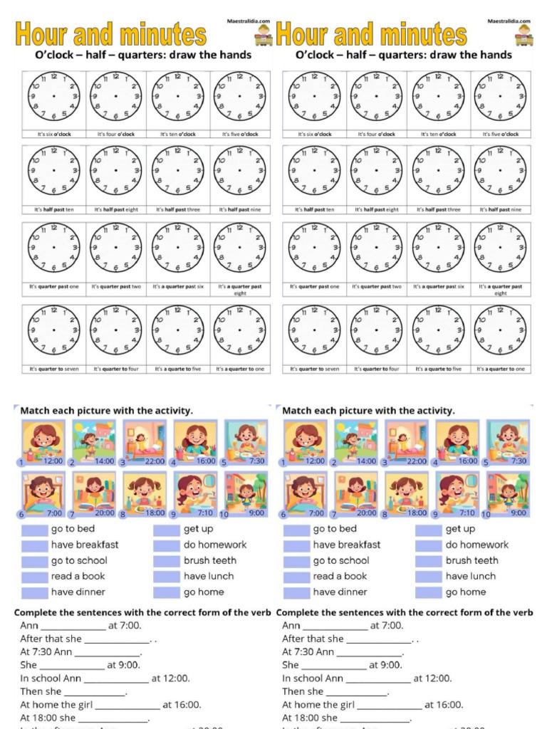 Horas em Inglês | PDF
