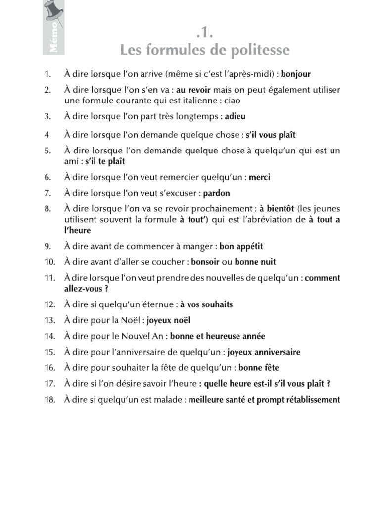 Formules de Politesse | PDF