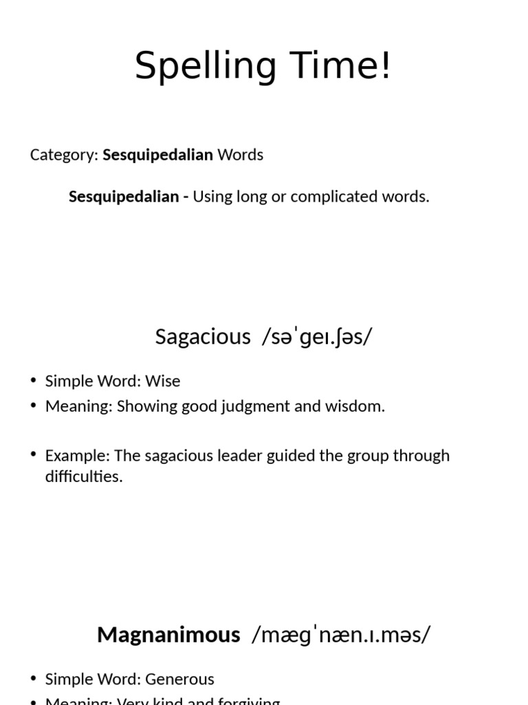 Examples of Sesquipedalian Words | PDF