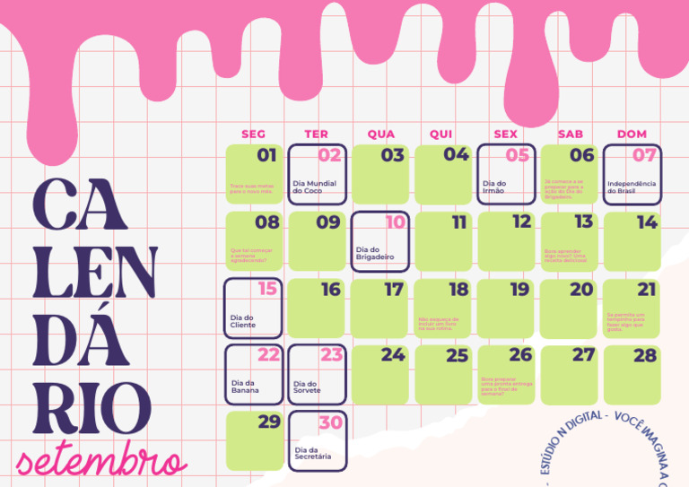 Calendário Setembro 2025 | PDF