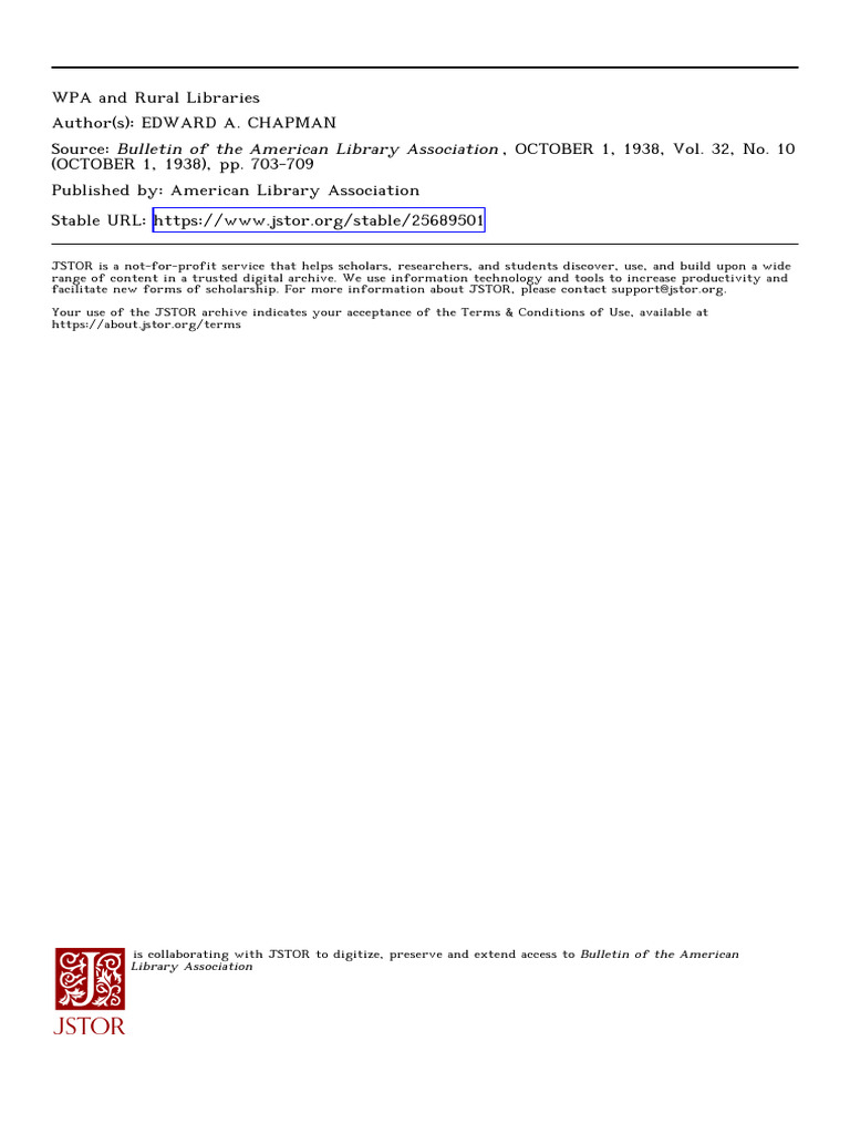 WPA Library Projects in Rural Areas | PDF | Works Progress ...