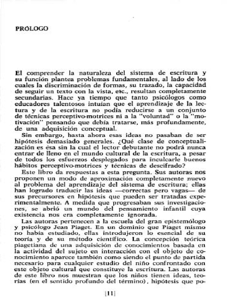 Ferreiro Teberosky - Introducci N Los Sistemas de Escritura | PDF