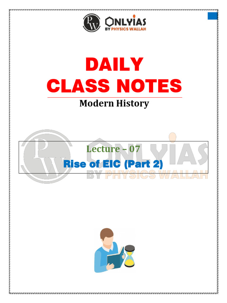 Modern History 07 - Daily Class Notes | PDF | Mughal Empire