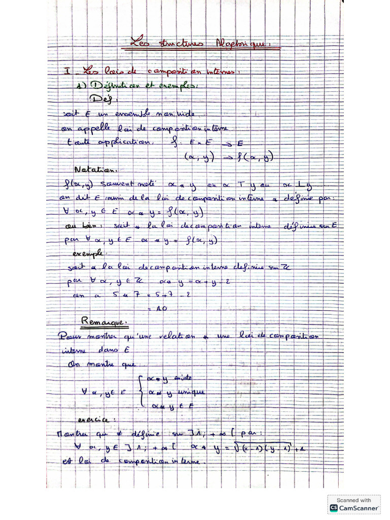 Structure Algebrique Cours | PDF