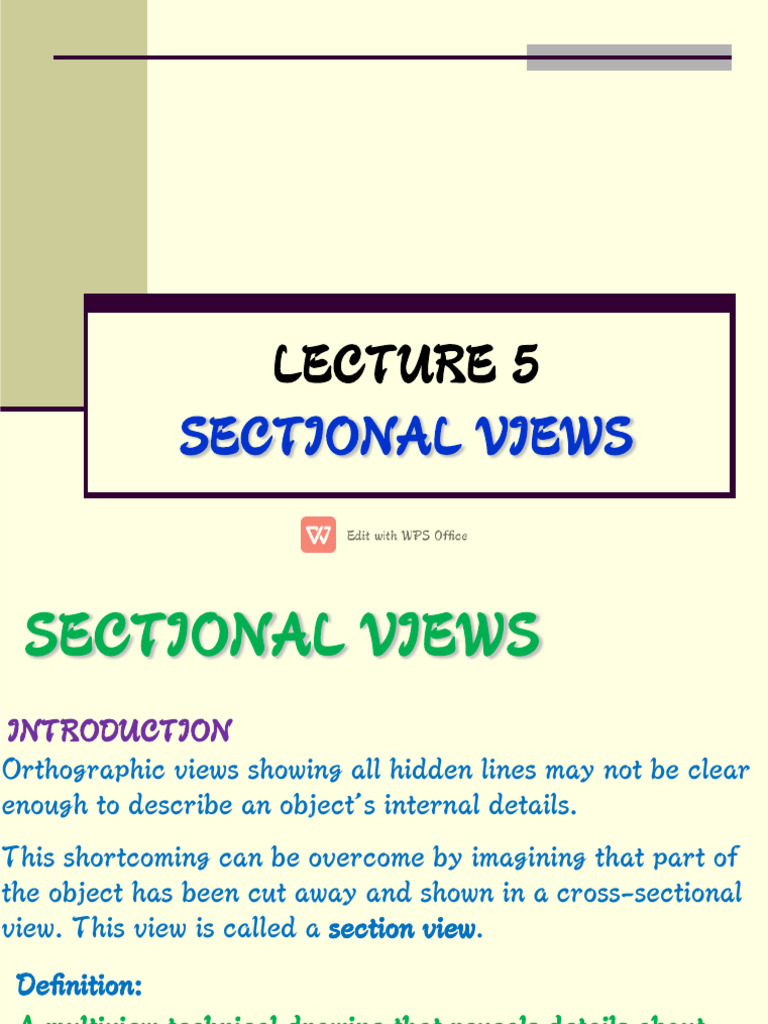 Lecture 5 Sectional Views | PDF | Metalworking | Machines