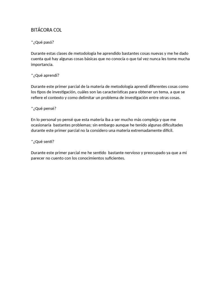 Bitácora Col | PDF
