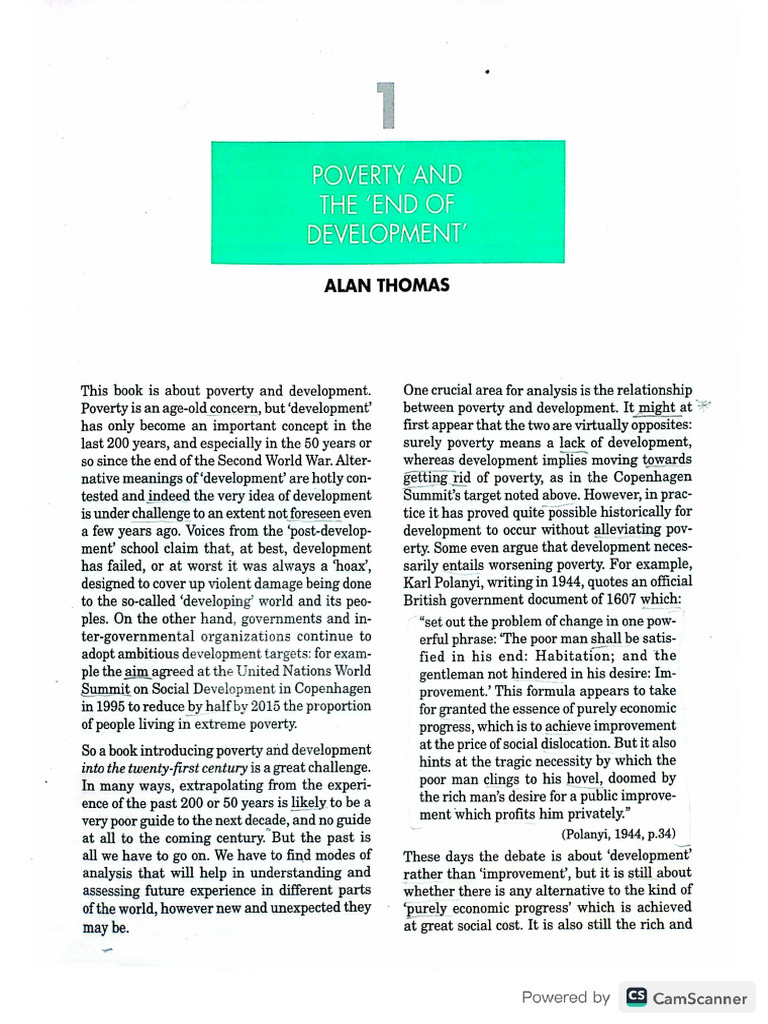 Poverty and Development | PDF