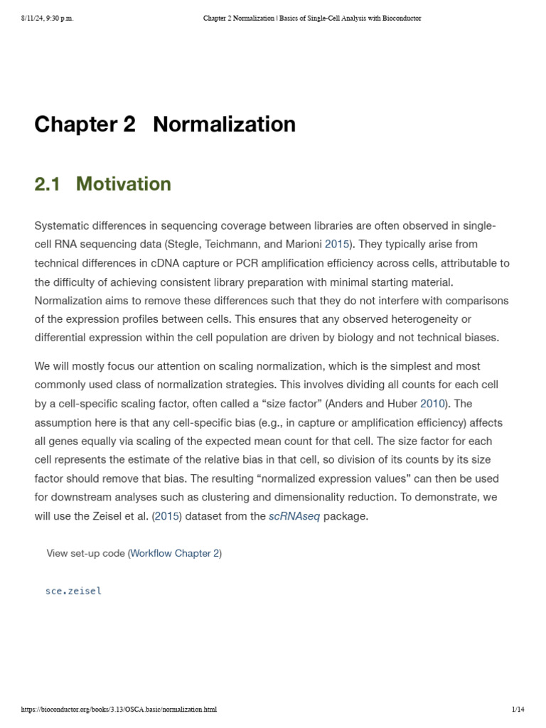 Chapter 2 Normalization - Basics of Single-Cell Analysis With ...