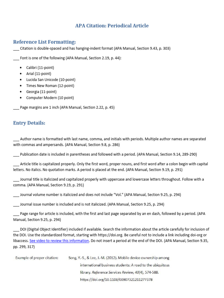 APA Citation Guide for Periodicals | PDF