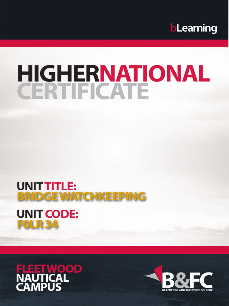 Bridge Watchkeeping HNC Syllabus Guide | PDF | Shipping | Water Transport