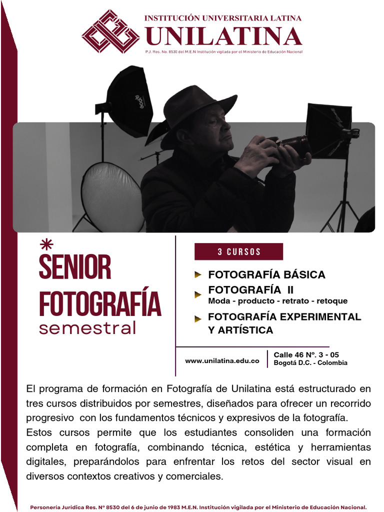 Cursos de Fotografía en Unilatina | PDF | Las artes