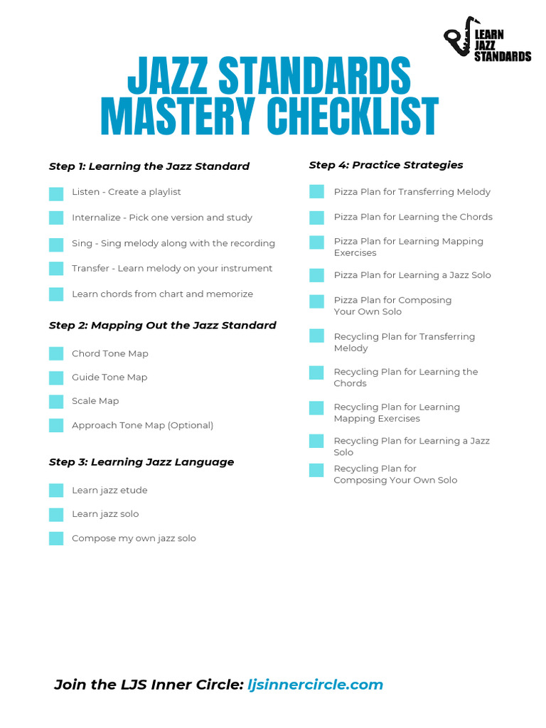 Jazz Standards Mastery Checklist | PDF