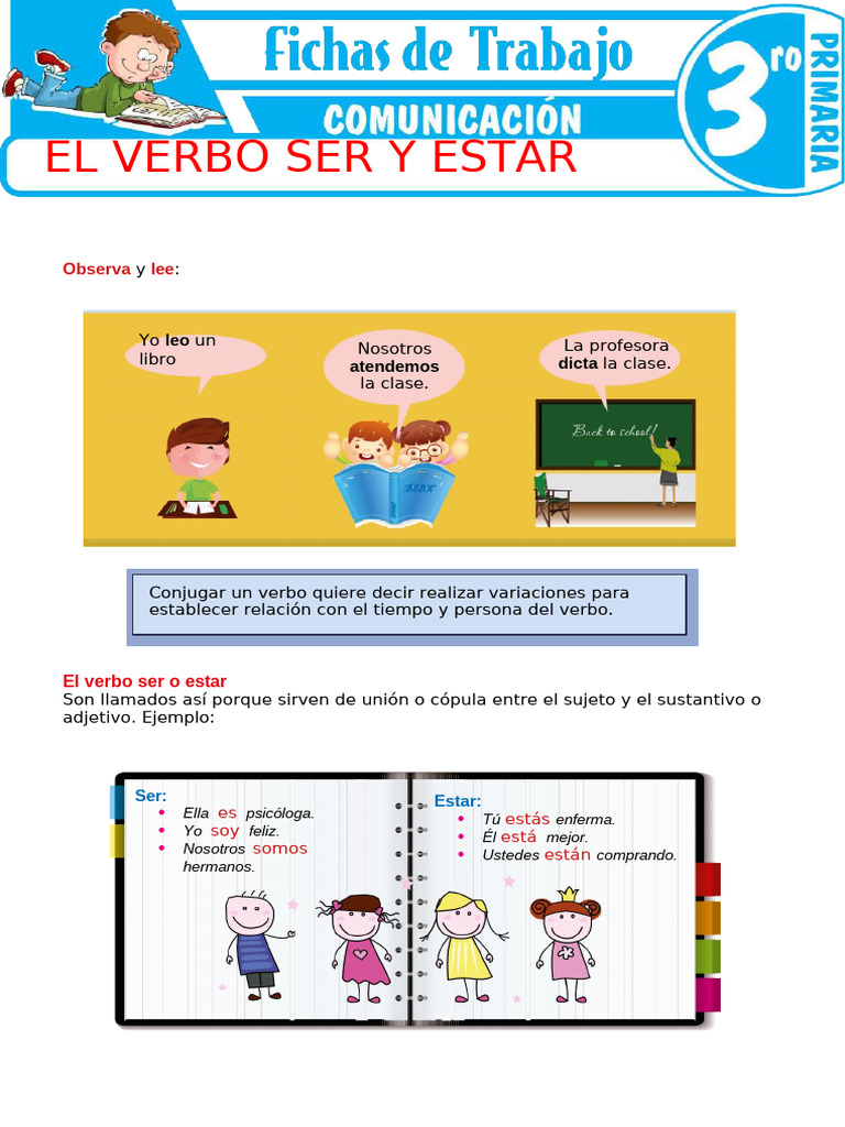 Ejercicios de verbos ser y estar | PDF | Verbo | Adjetivo