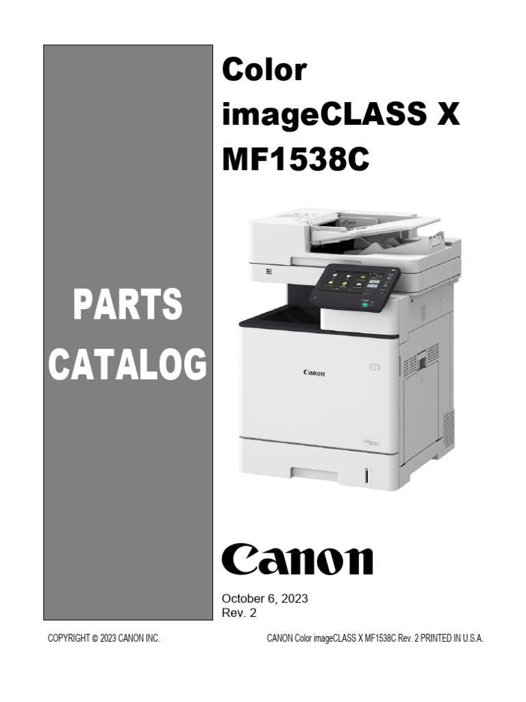 Color imageCLASS X MF1538C PC r2 231006 | PDF | Screw | Manufactured Goods