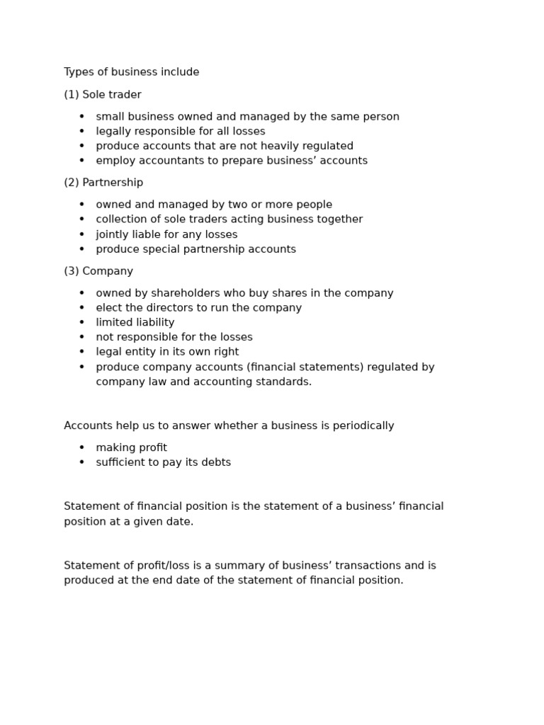 Types of Business Entities Explained | PDF | Debits And Credits | Cost ...