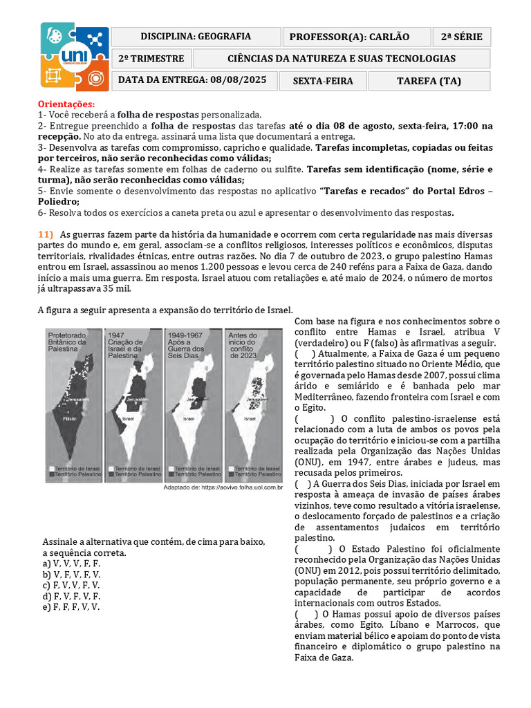 Conflitos no Oriente Médio: Tarefas e Análises | PDF | Curdos | Curdistão