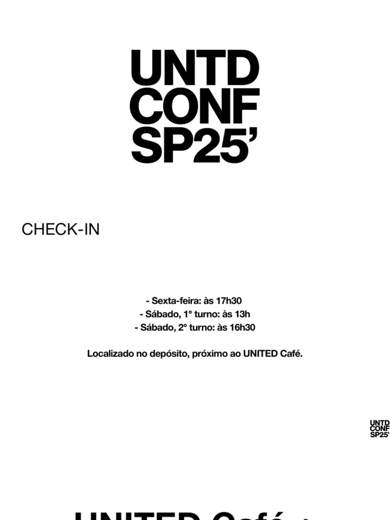 Agenda de Check-in UNTD CONF SP25 | PDF