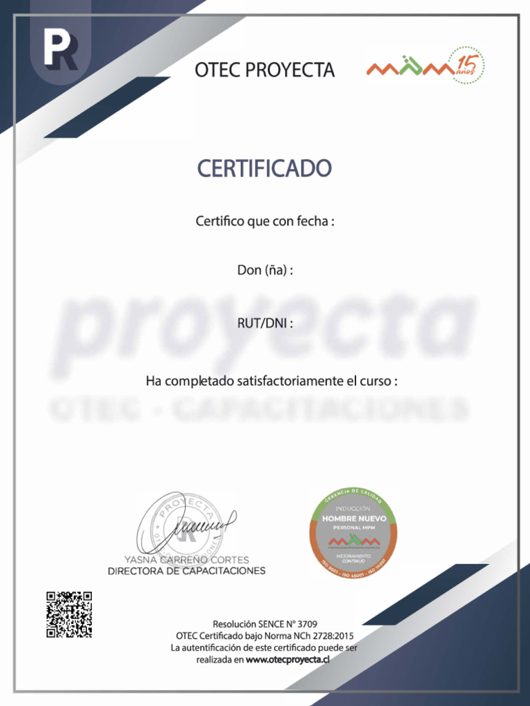 Certificado de Aprobacin | PDF