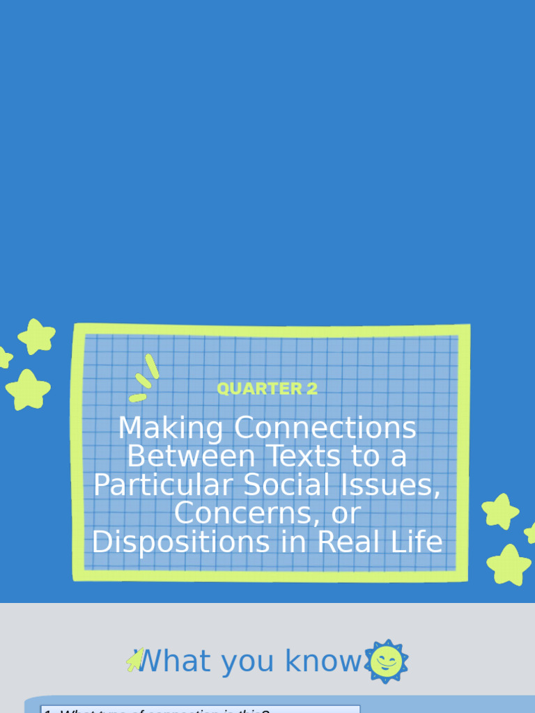 1making Connections | PDF | Reading Comprehension