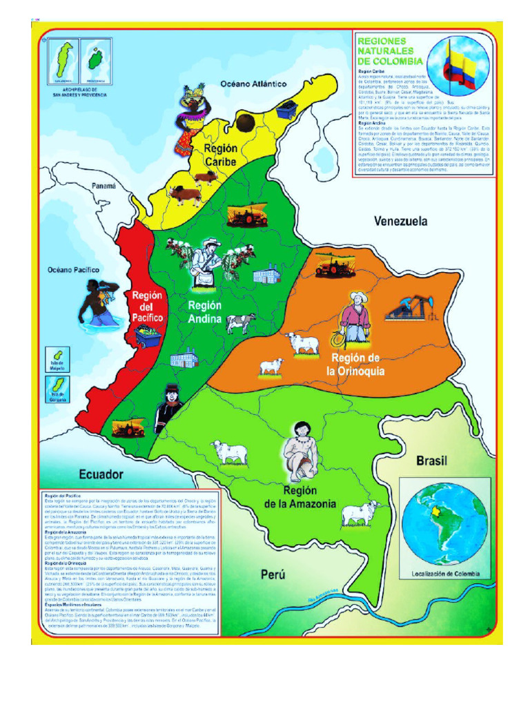 Mapa de Colombia Con Sus Regiones | PDF