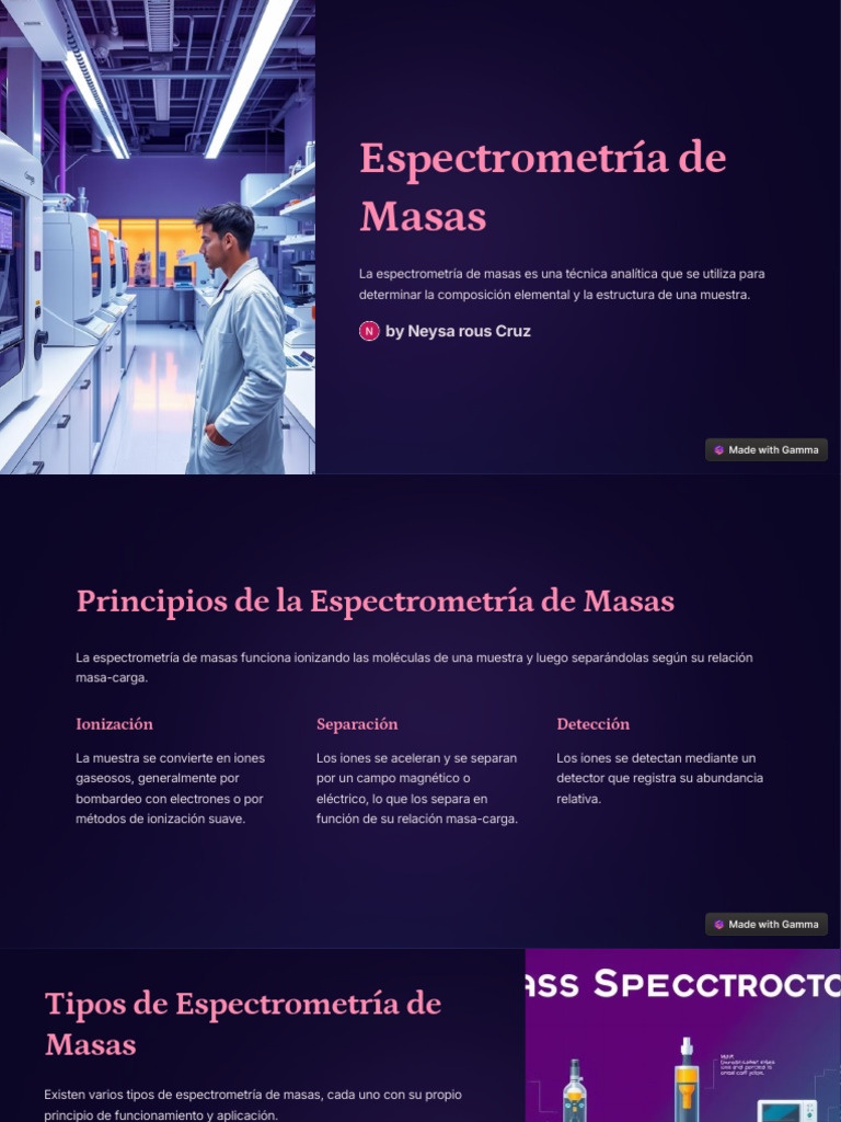 Espectrometría de Masas: Principios y Aplicaciones | PDF ...