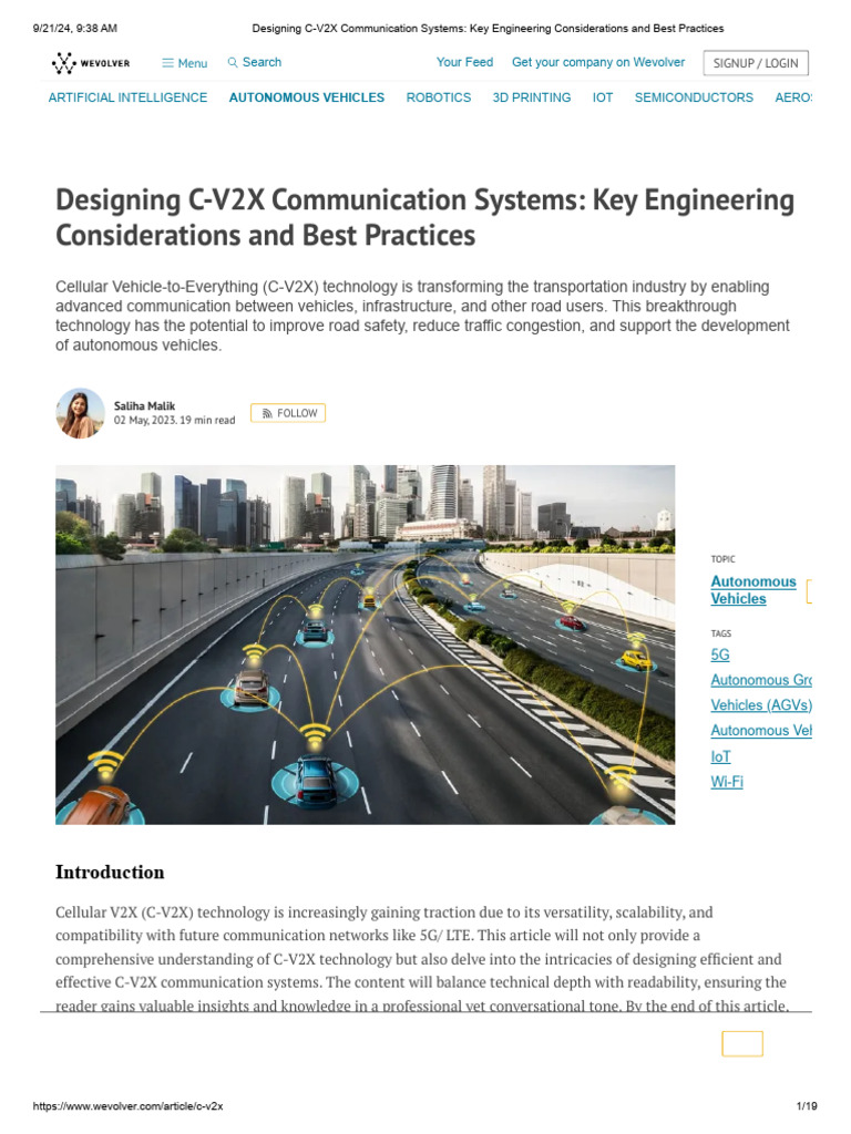 Designing C-V2X Communication Systems - Key Engineering Considerations ...