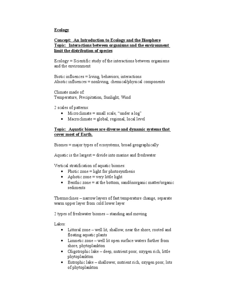 Ecology Notes | PDF | Primary Production | Ecosystem