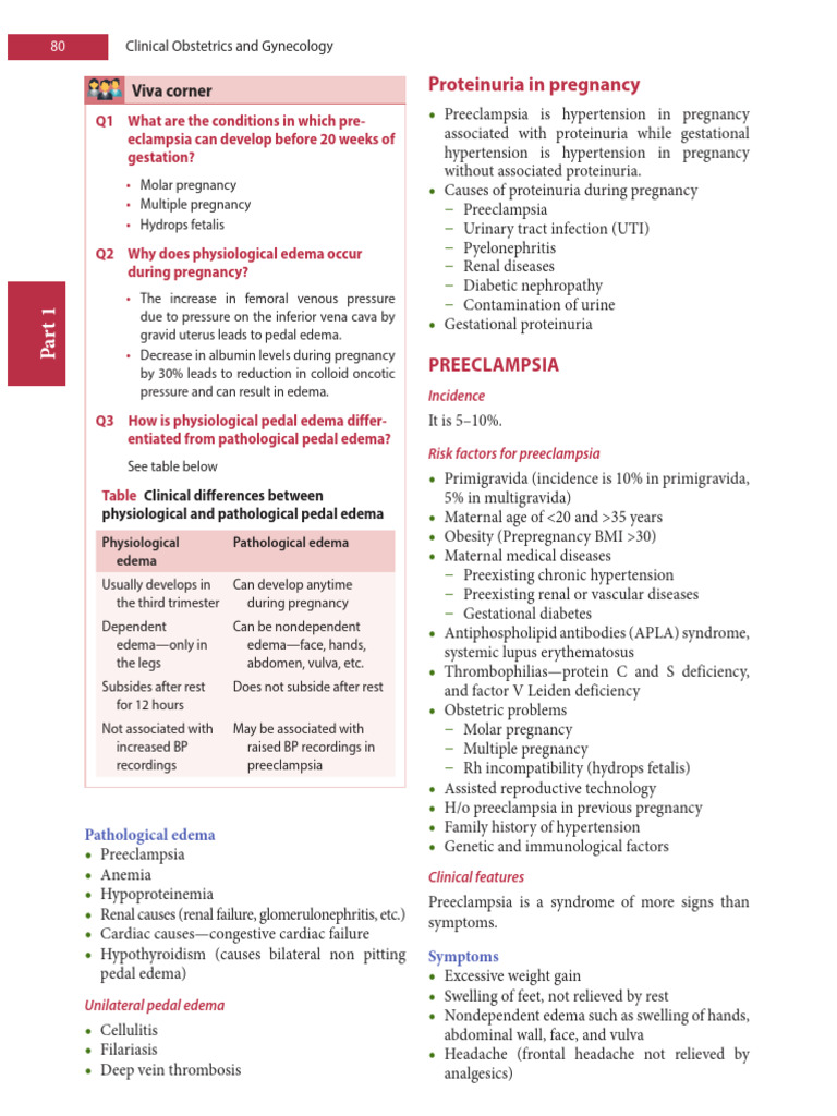 Clinical Obstetrics and Gynecology 2e Sharmila Split 104 | PDF | Edema ...