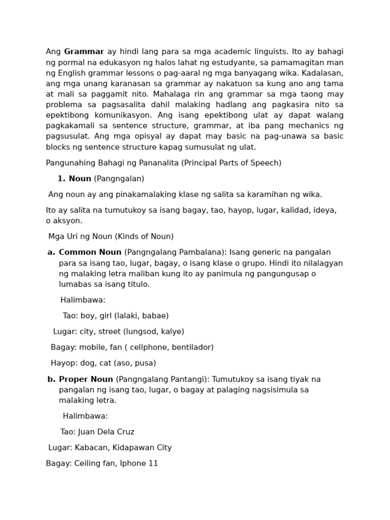 TechEng Chapter 1. Grammar | PDF