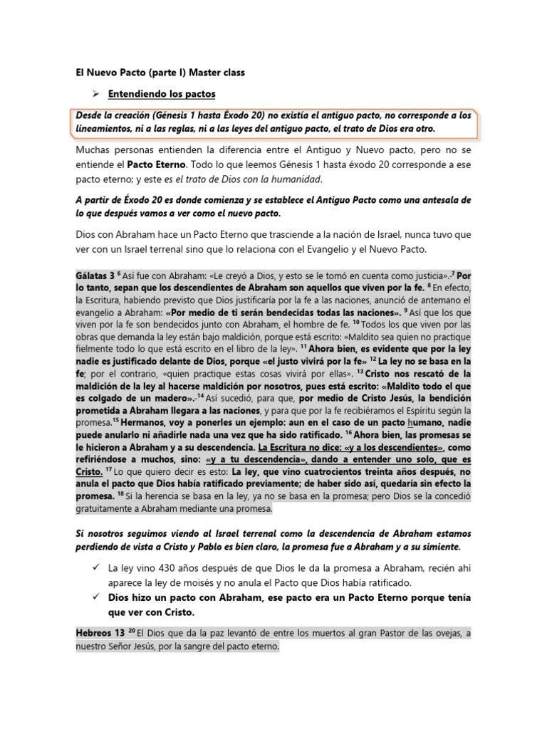 Bosquejo-El Nuevo Pacto - Master Class | PDF | Cristo (título) | Jehová