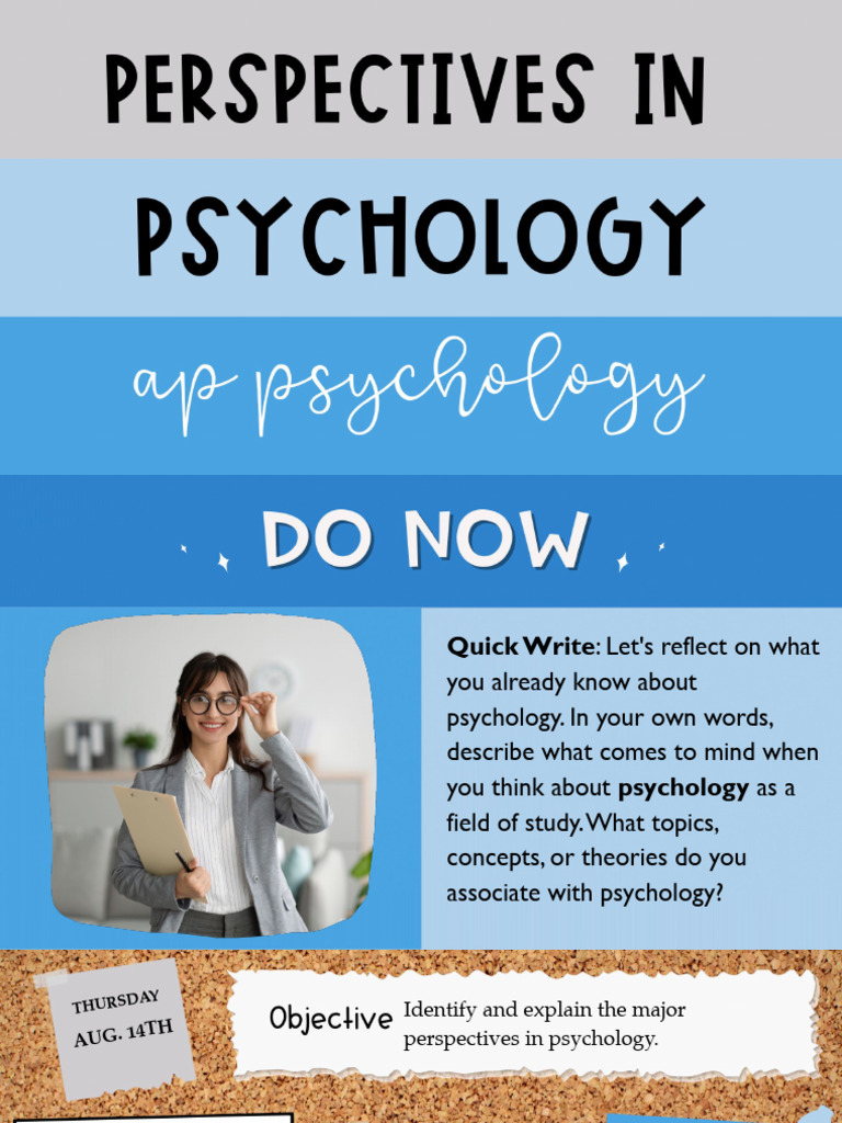 Major Perspectives in Psychology | PDF | Psychotherapy | Psychology