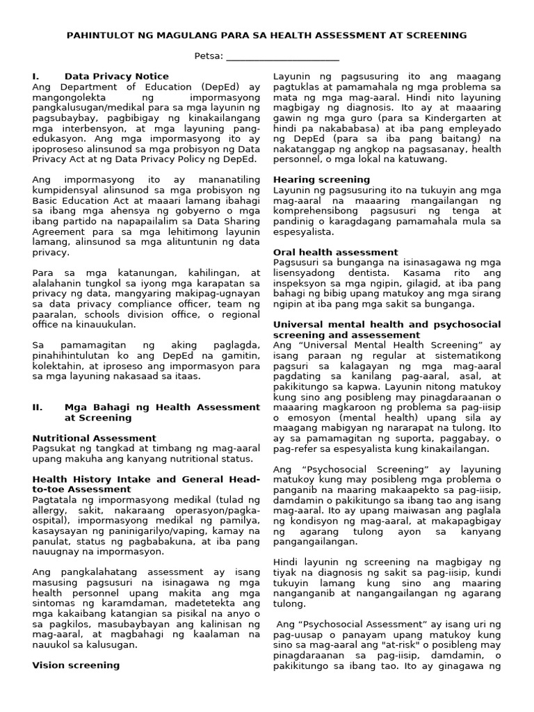 02 Consent Form For Lhas-Tagalog | PDF
