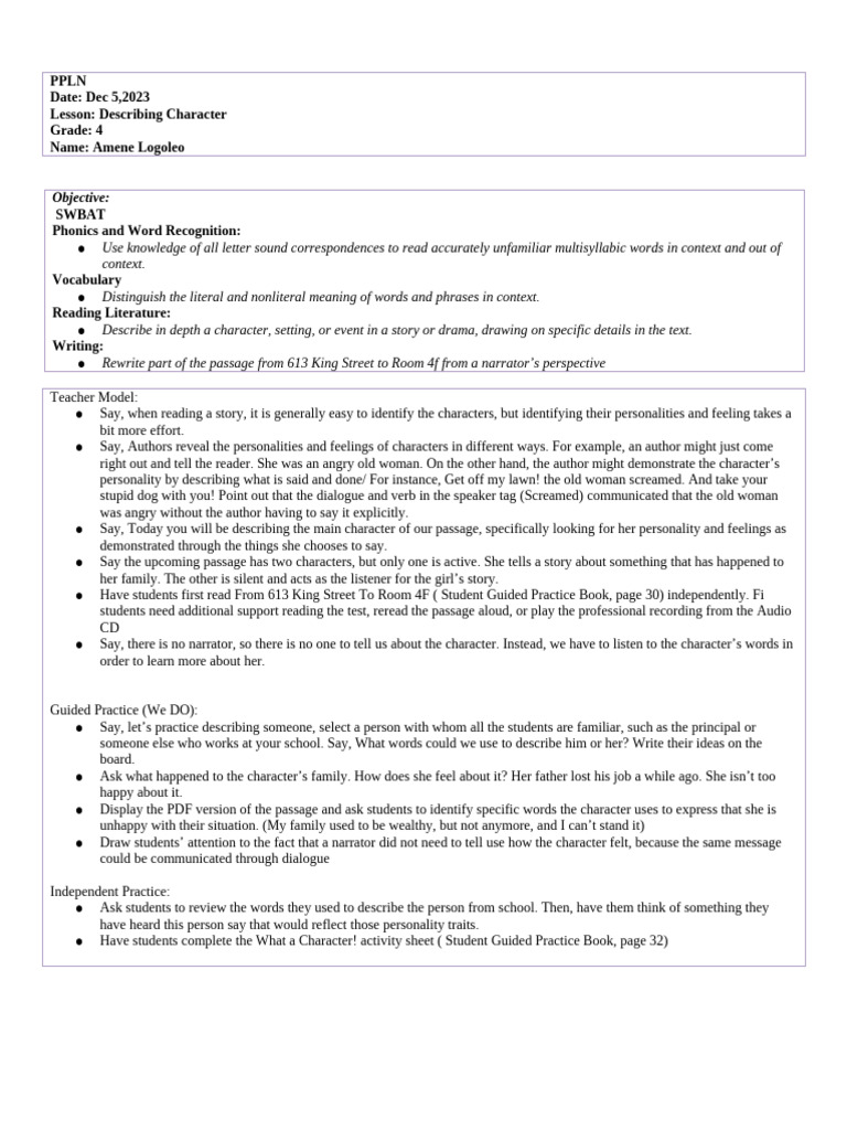 Reading & Math PPLN Grade 4 LP Week 9&10-2 | PDF | Cognitive Science ...