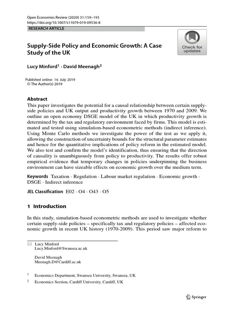UK Supply-Side Policy and Growth Analysis | PDF | Taxes | Labour Economics