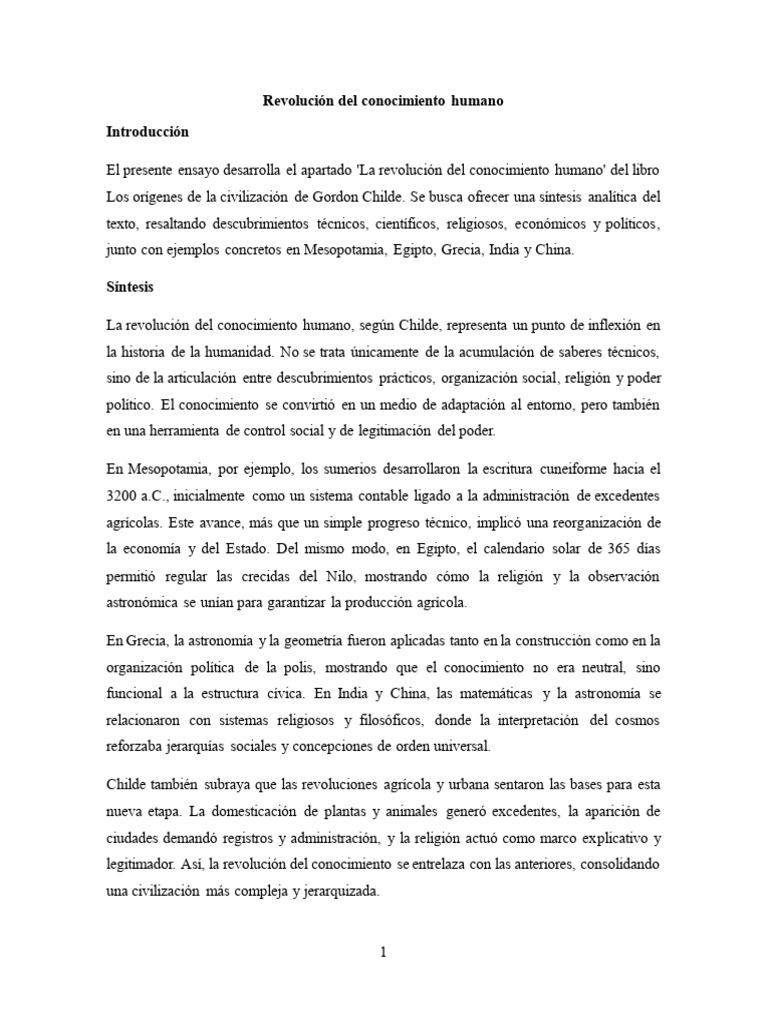 Revolución del Conocimiento Humano | PDF | Conocimiento | Sociedad