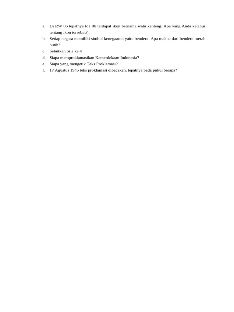 Ikon Watu Kenteng dan Proklamasi RI | PDF
