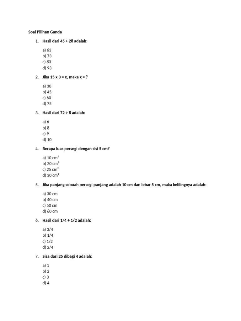 Soal Matematika | PDF