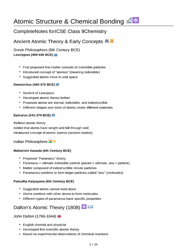 Structure of Atom - Ultimate Notes | PDF