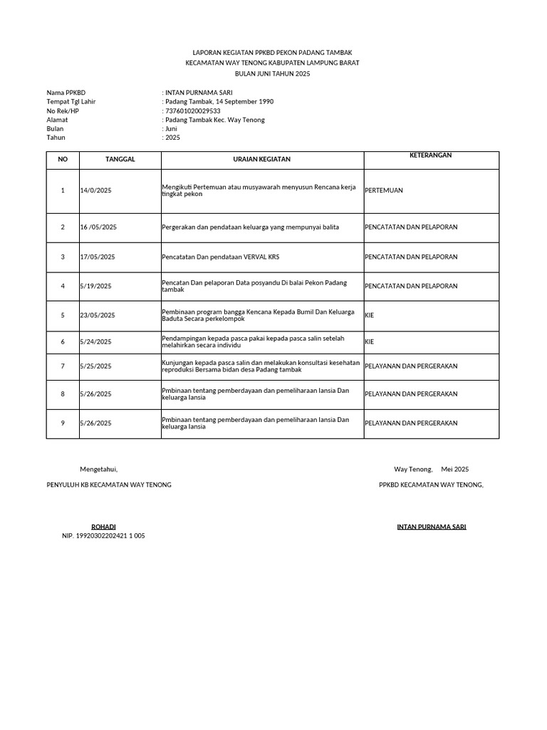 SPJ Laporan PPKBD 2025 | PDF