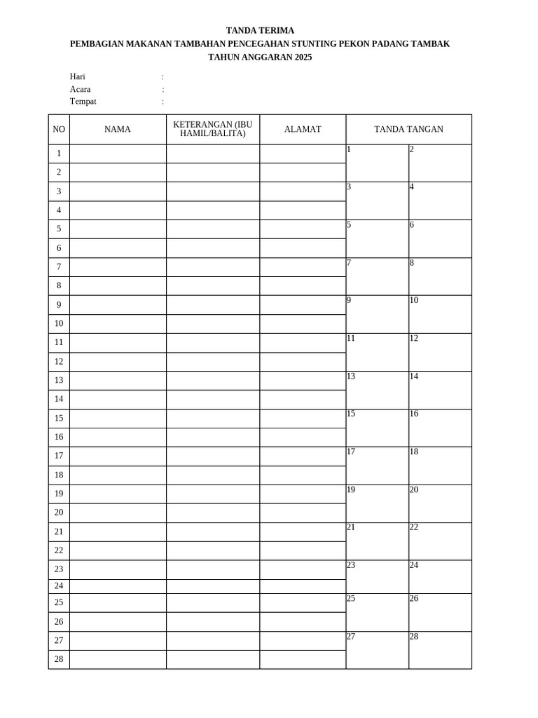 Tanda Terima PMT 2025 | PDF