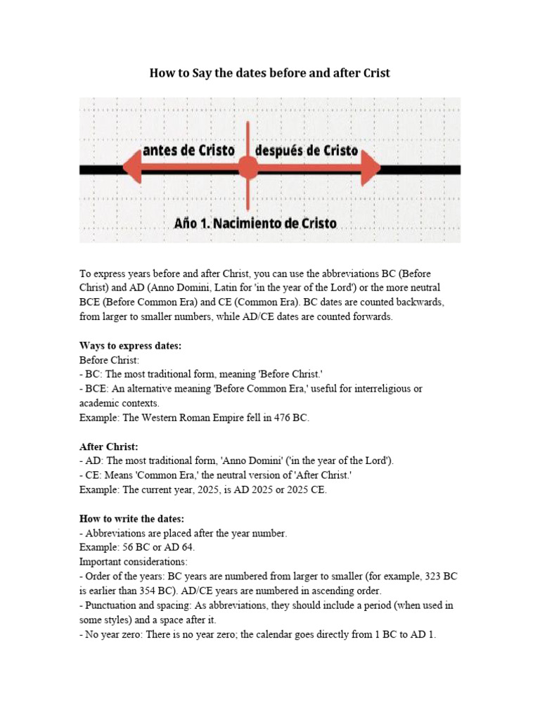Expressing Dates BC and AD | PDF