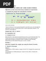 Slovin'S Formula | PDF | Teaching Methods & Materials | Science ...
