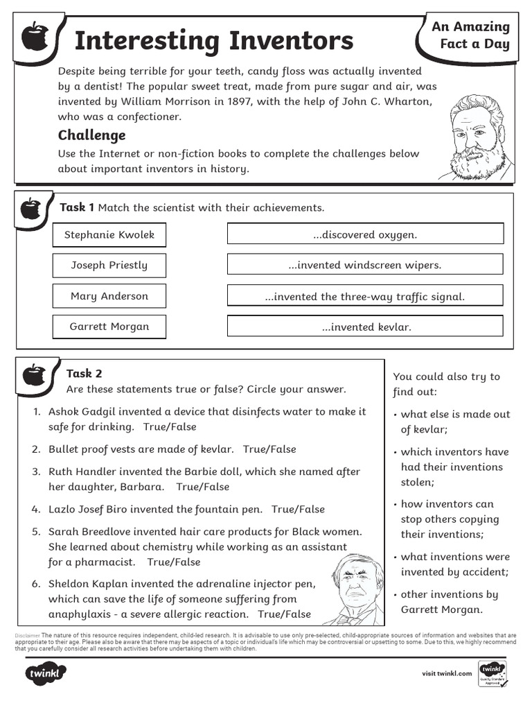 t2 T 403 Interesting Inventors Activity Sheet Ver 6 | PDF