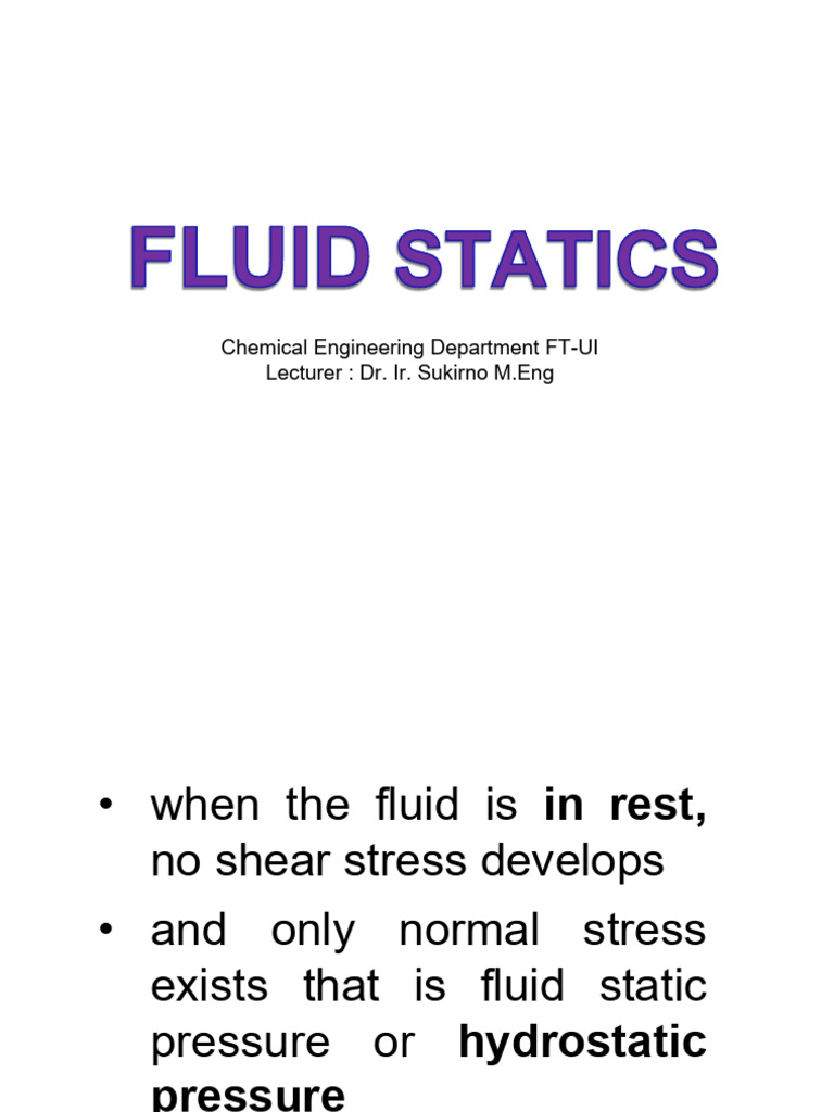 2023 Lect1 FLUID STATIC Application of Hydro Static | PDF | Pressure ...